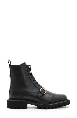 ALLSAINTS Tori Lug Sole Boots - Black/warm Brass