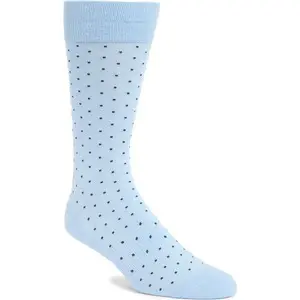 Nordstrom Cushion Foot Crew Socks Light Blue Dot