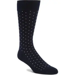 Nordstrom Cushion Foot Crew Socks Navy Dot