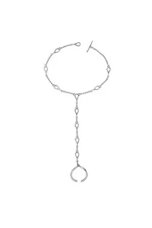 LUCY QUARTERMAINE Petal Hand Chain - Sterling Silver