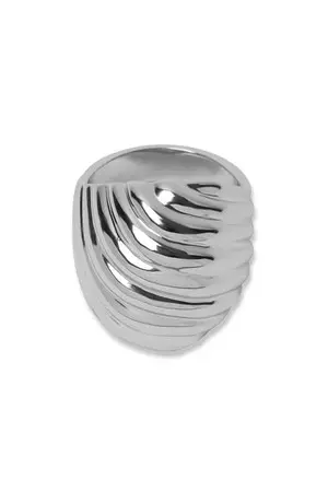 Argento Vivo Ribbed Fashion Ring - Silver
