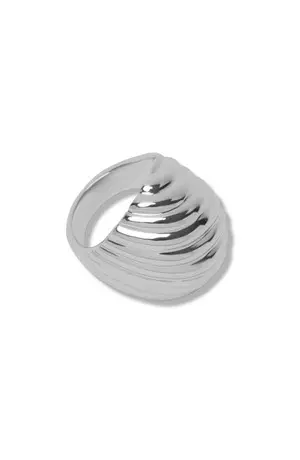 Argento Vivo Ribbed Fashion Ring - Silver