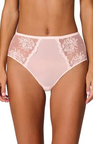 Simone Perele Intrigue Floral Embroidered Briefs - Sakura Pink