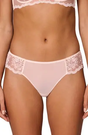 Simone Perele Intrigue Floral Embroidered Tanga - Sakura Pink