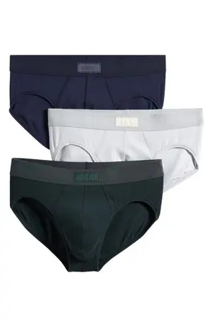 SKIMS 3-pack Cotton & Modal Blend Briefs - Blue Black Multi