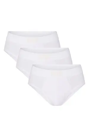 SKIMS 3-pack Cotton & Modal Blend Briefs Chalk