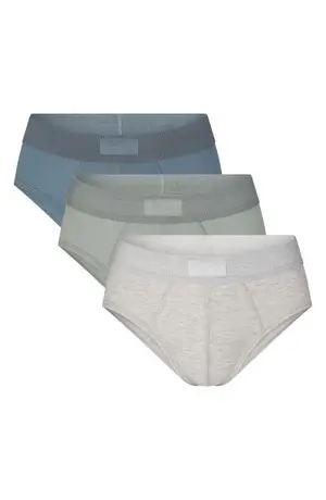 SKIMS 3-pack Cotton & Modal Blend Briefs Mineral Multi
