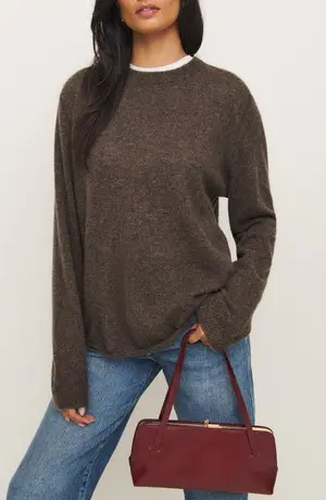 REFORMATION Oversized Cashmere & Wool Sweater - Walnut