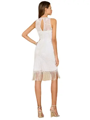 LARA NEW YORK Illusion Neck Embellished Dress