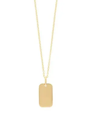 Bony Levy 14k Gold Engravable Tag Pendant Necklace - 14k Yellow Gold - Font 1