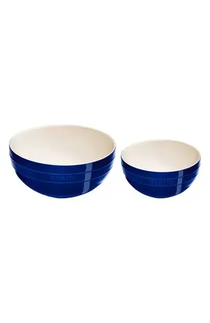 STAUB 2-piece Ceramic Nested Mixing Bowl Set - Dark Blue