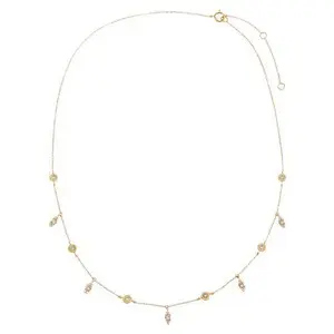 BY ADINA EDEN Diamond Bezel X Pave Shaker Necklace 14k