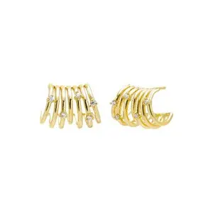 BY ADINA EDEN Cz Multi Row Cage Stud Earring