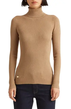 Ralph Lauren Ribbed Turtleneck Sweater - Classic Camel