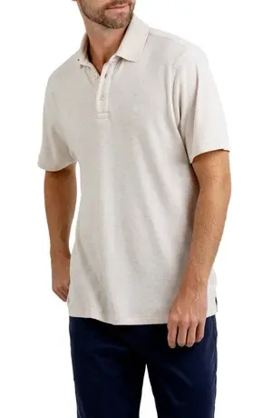 Rainforest Heathered Jersey Polo - Oatmeal