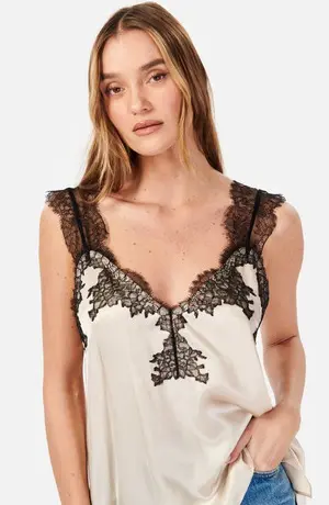 Cami Nyc Lauren Lace-trimmed Silk Camisole