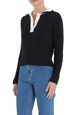 English Factory Colorblock Ribbed Polo