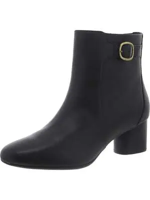 Clarks Un Cosmo Vibe Womens Leather Zip Up Ankle Boots - Black