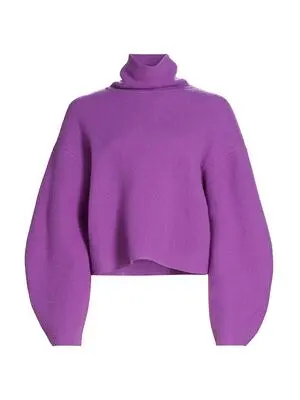 Ulla Johnson Women's Leona Felted Wool-Knit Turtleneck Sweater - Orchid  - Orchid