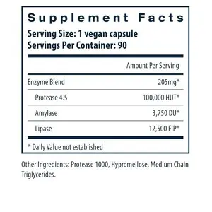 VITAL NUTRIENTS Vegan Pancreatic Enzymes 90 Capsules