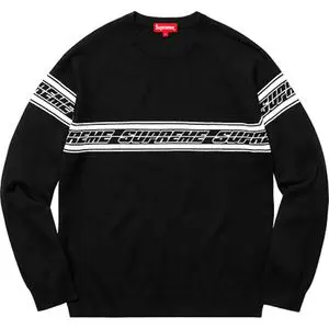 Supreme Striped Raglan Sweater - Black