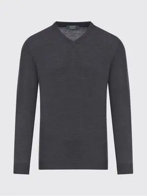 ZANONE V-neck Pullover Sweater - Charcoal