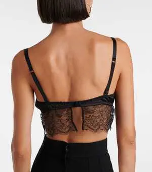 Dolce & Gabbana Lace-trimmed Satin Bralette