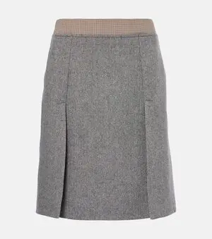 Sportmax Riga Tweed Midi Skirt - Grey