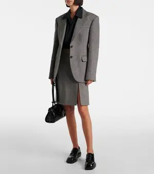 Sportmax Riga Tweed Midi Skirt - Grey