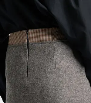 Sportmax Riga Tweed Midi Skirt - Grey