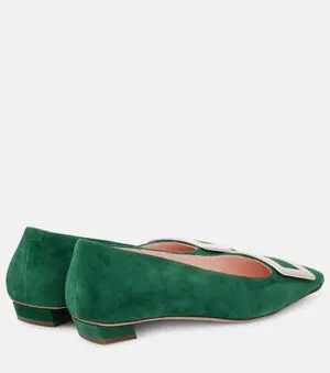 ROGER VIVIER Belle Vivier 25 Suede Pumps - Green