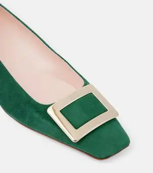 ROGER VIVIER Belle Vivier 25 Suede Pumps - Green