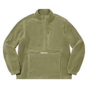 Supreme Polartec Half Zip Pullover 'light Olive - Green