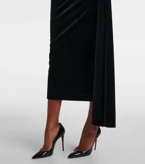 Alex Perry Draped Velvet Midi Dress