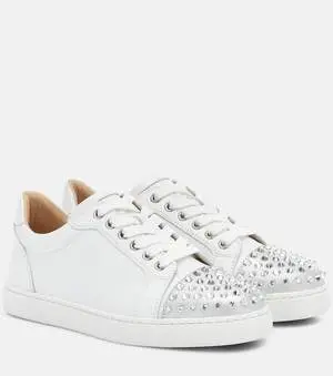 CHRISTIAN LOUBOUTIN Vieira Spikes Krystal Sneakers - White