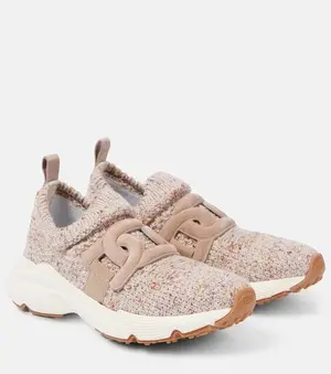 TOD'S Kate Knitted Slip-on Sneakers - Pink