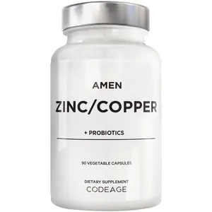 CODEAGE Amen Zinc & Copper Supplement + Probiotics - White