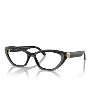 Versace Cat Eye Eyeglasses With Tortoiseshell Pattern - Black