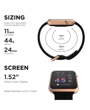 ITOUCH Air 4 41mm Silicone Strap Smartwatch - Black