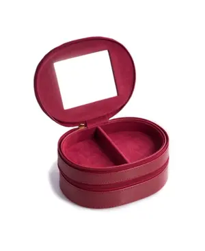 BEY-BERK Lizard 2 Level Jewelry Case With Mirror