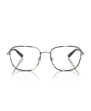 Brooks Brothers Square Metal Eyeglasses - Matte Silver