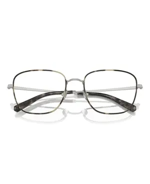 Brooks Brothers Square Metal Eyeglasses - Matte Silver
