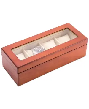 BEY-BERK Four-watch Box - Cherry Wood