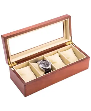 BEY-BERK Four-watch Box - Cherry Wood