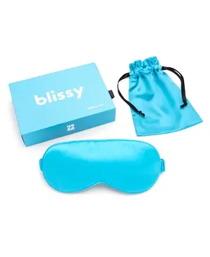 BLISSY Pure Silk Sleep Mask - Bahama Blue