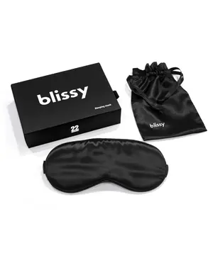 BLISSY Pure Silk Sleep Mask - Black