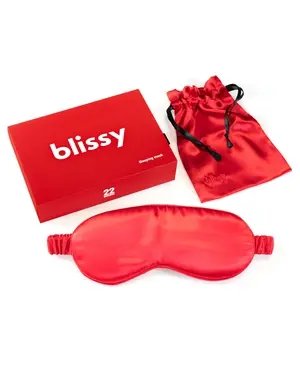 BLISSY Pure Silk Sleep Mask - Red