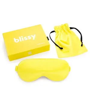 BLISSY Pure Silk Sleep Mask - Sunshine Yellow