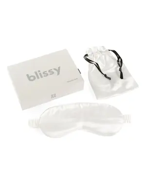 BLISSY Pure Silk Sleep Mask - White