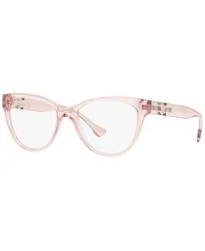 Versace Versace Rectangle Eyeglasses Transparent Pink